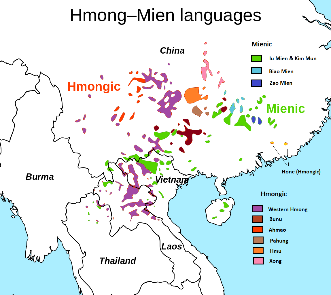 What countries make up Hmong?