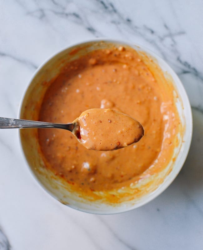 What culture uses peanut sauce?