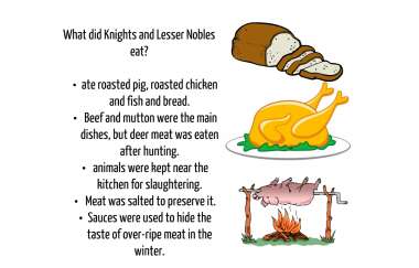 What did Nobles eat in medieval times?