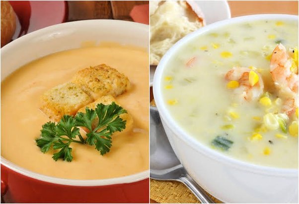 What differentiates a chowder from a cream soup?