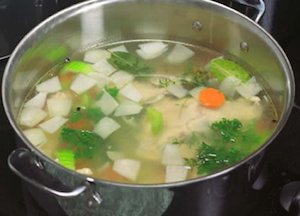 What dishes normally white stock is used?