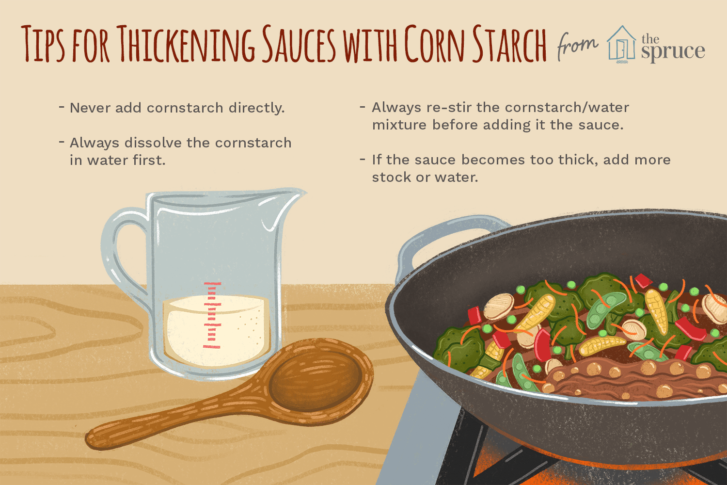 What do Asians use to thicken sauces?