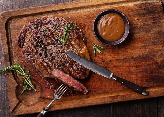 What do chefs Season steak with?