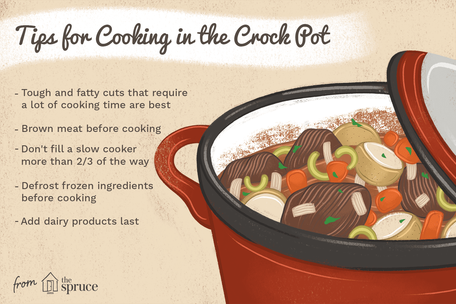 What do I put first in a slow cooker?