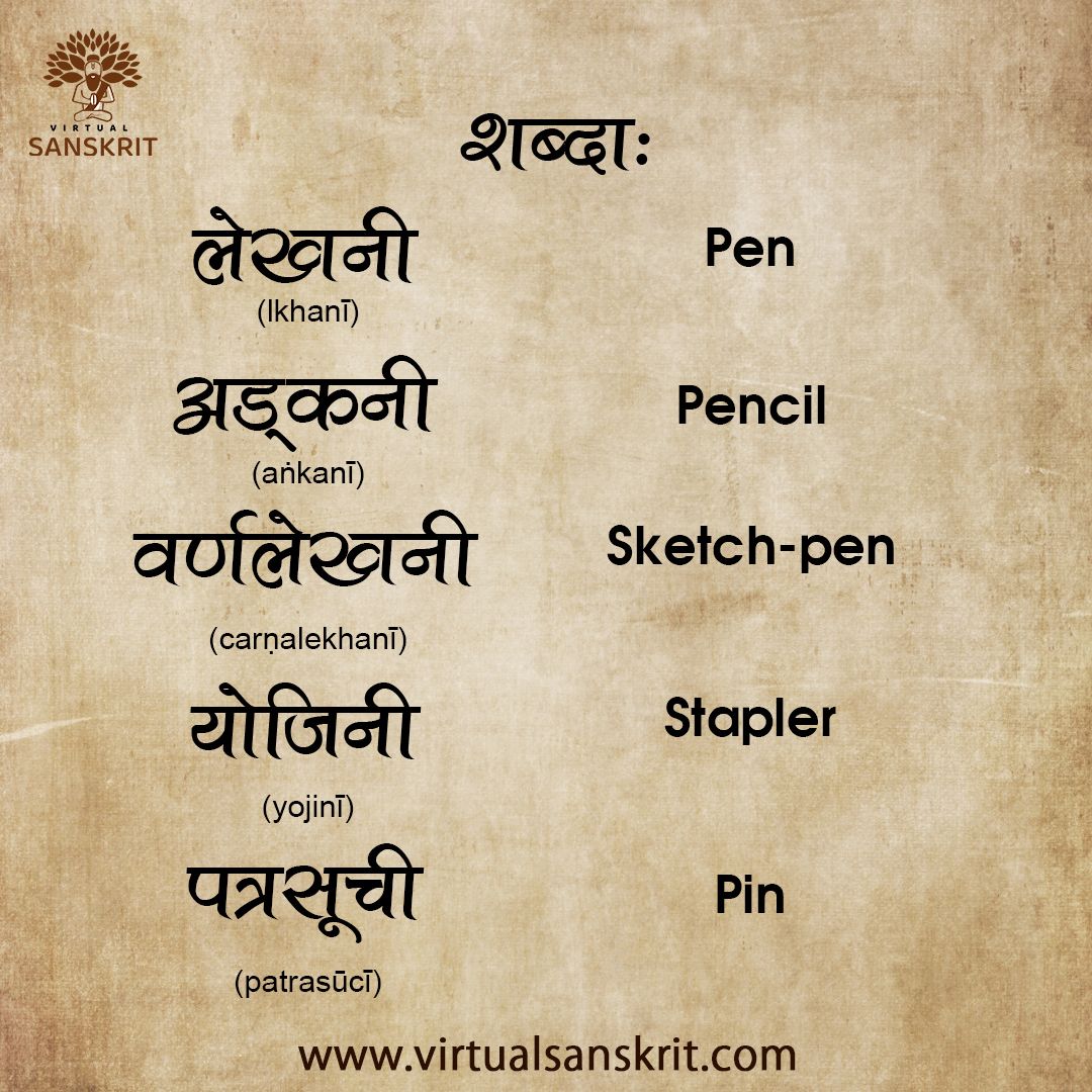 What do we say things in Sanskrit?