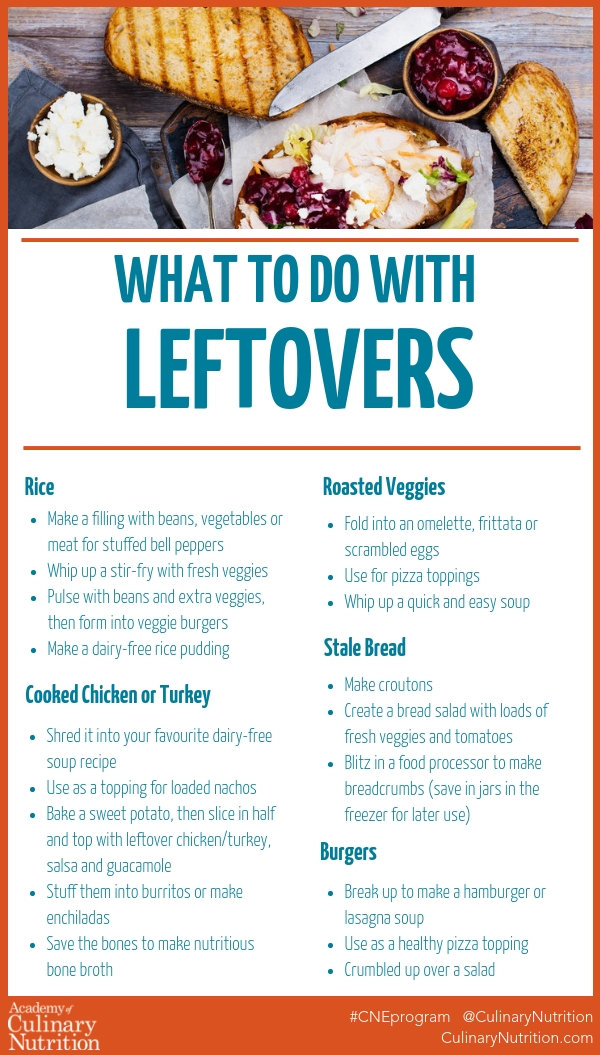 What do you do with leftovers after cooking?