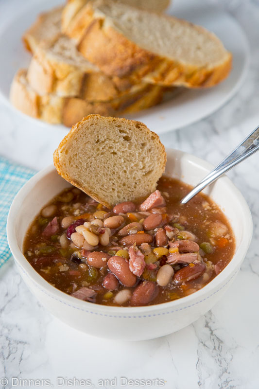 What do you eat with bean soup?