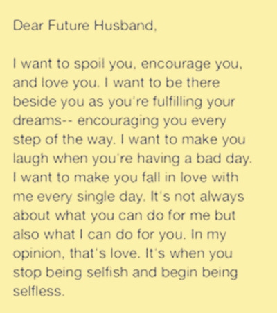 What do you expect from your future husband?