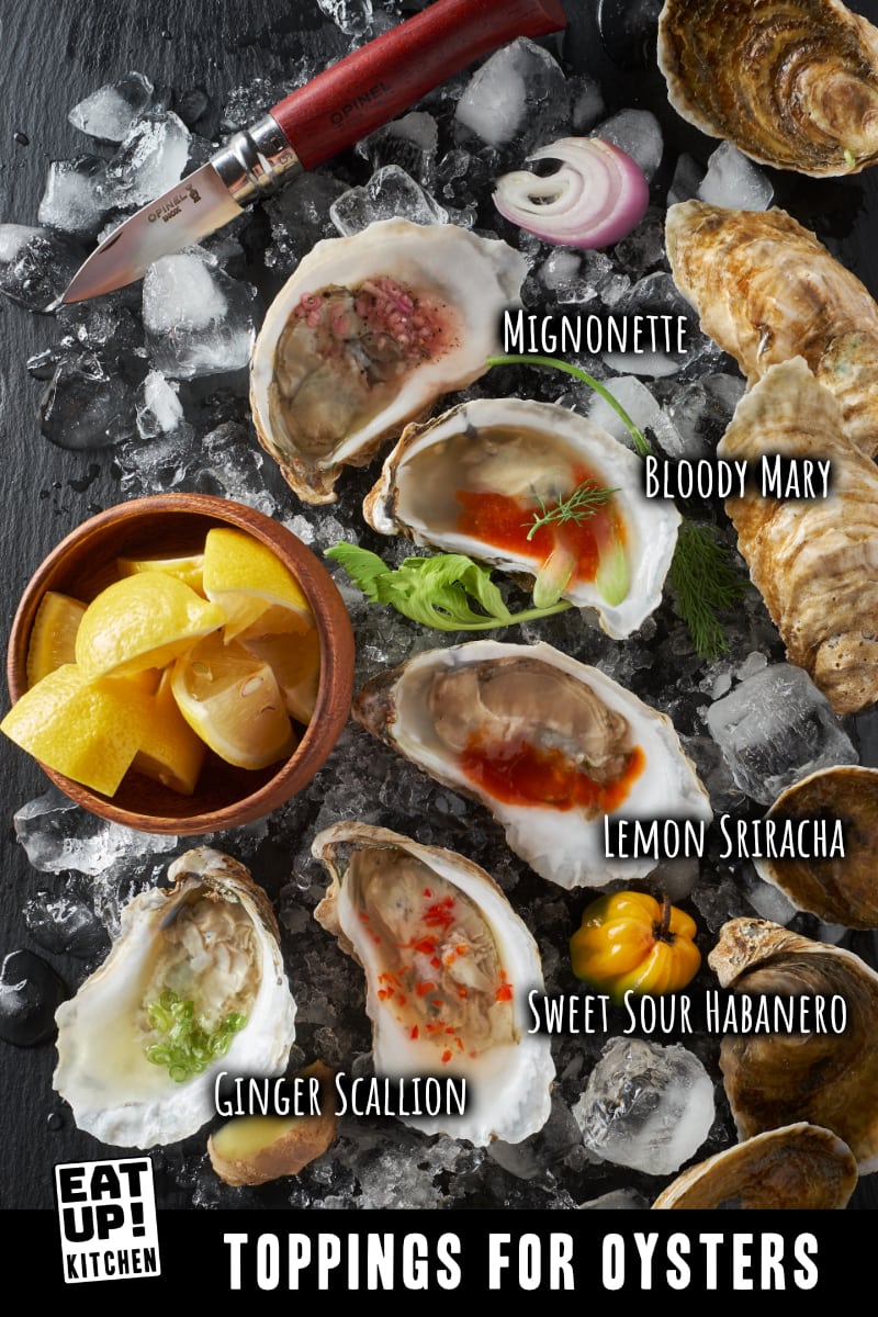 What do you put on top of raw oysters?