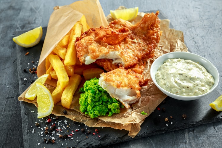 What do you serve fish and chips with?