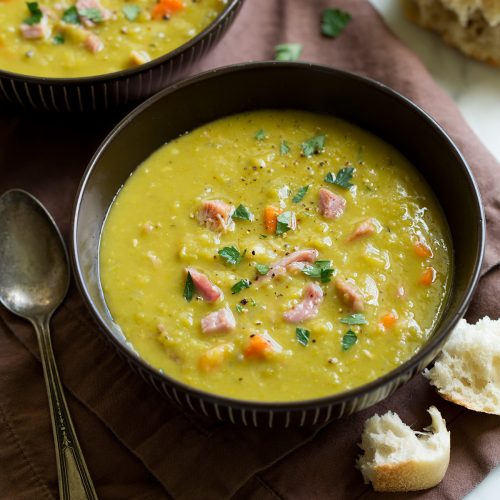 What do you serve with pea soup?