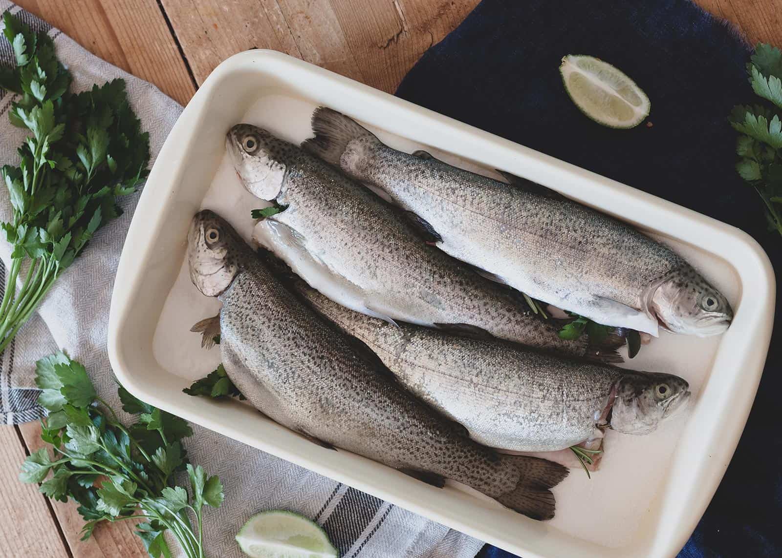What do you soak trout in?