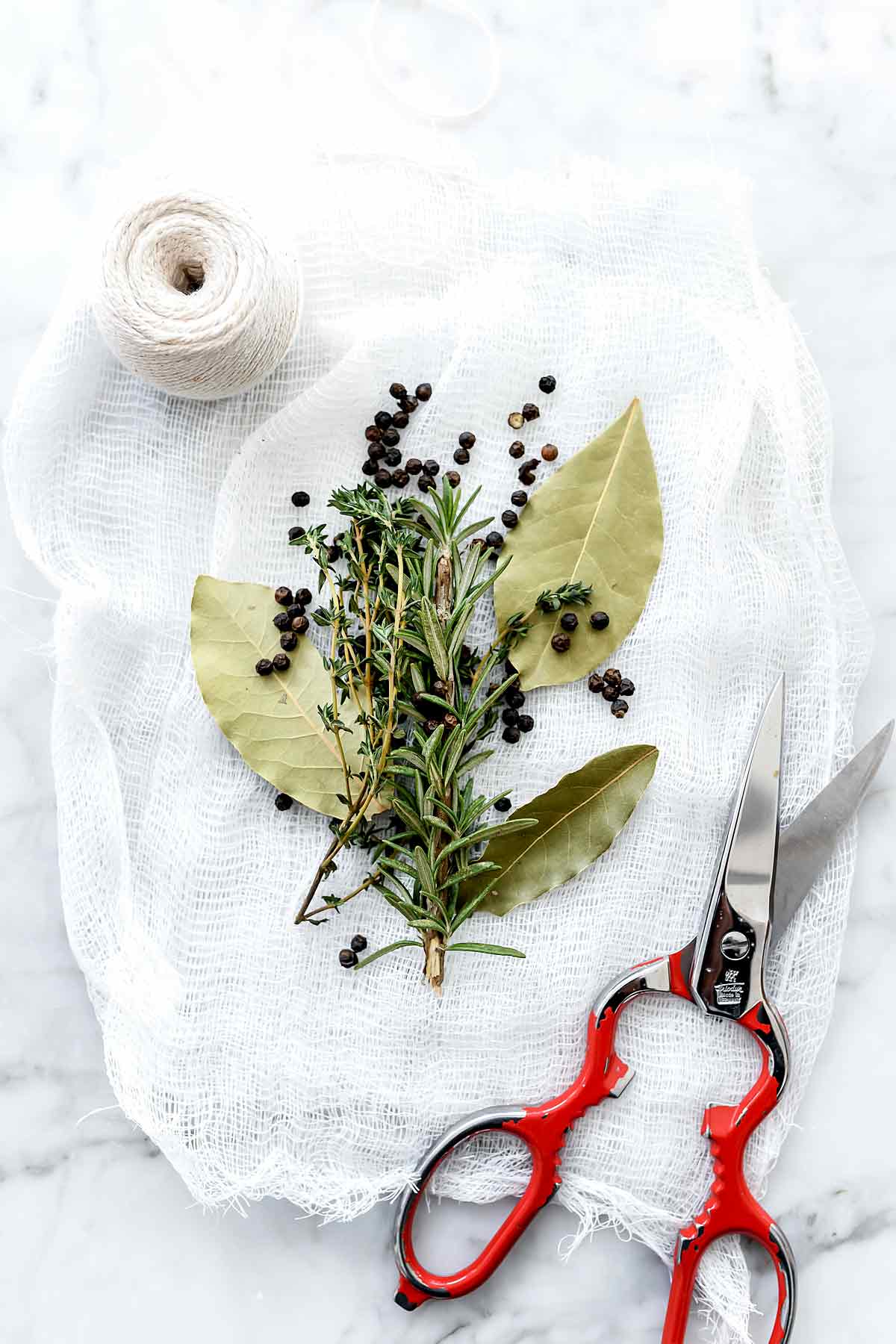 What do you tie herbs with?