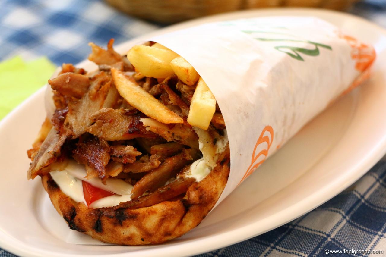 What does a Greek gyro consist of?