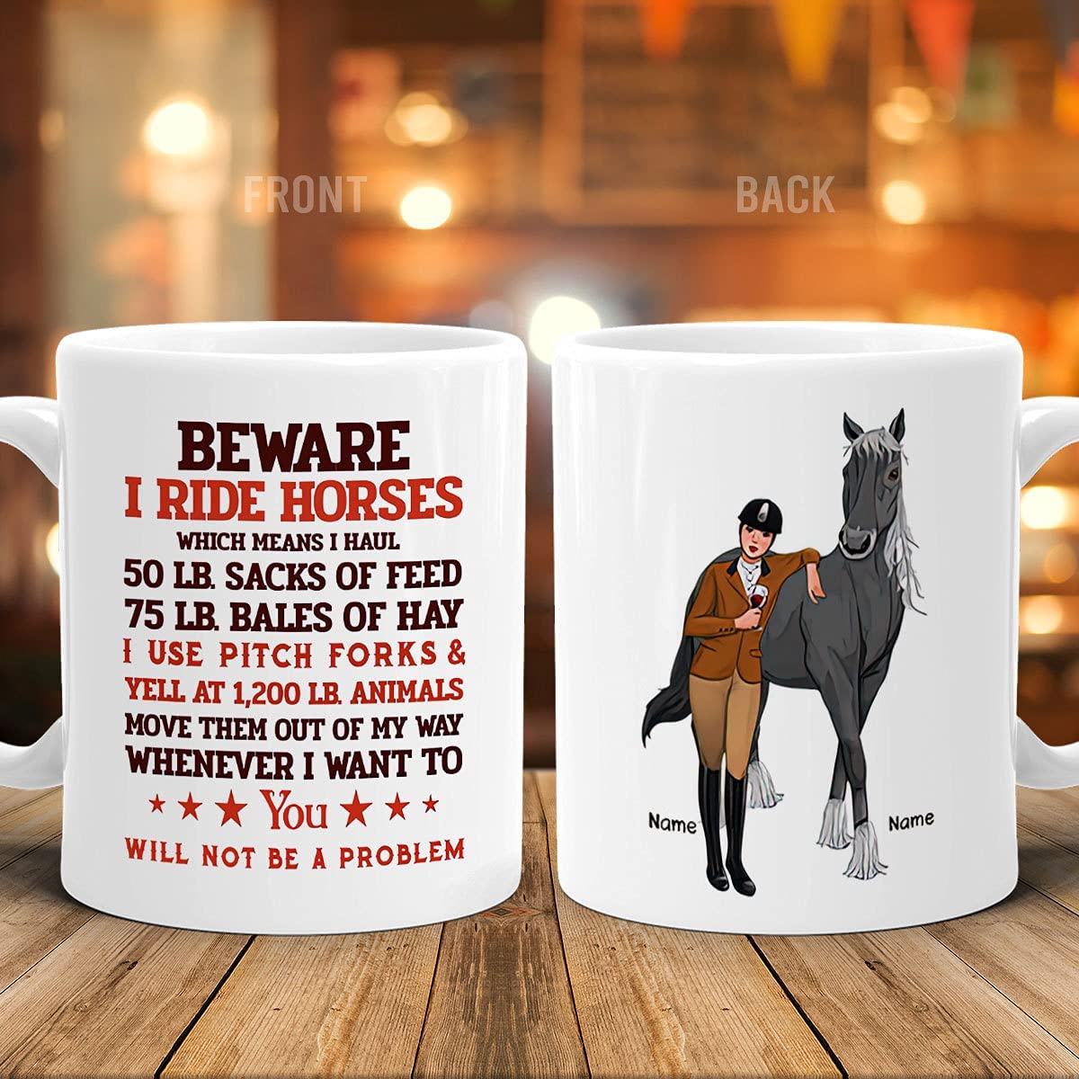 What does a horse mean in a coffee cup?