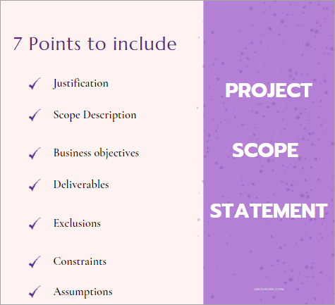 What does a scope statement include?