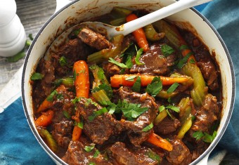 What does adding flour to stew do?