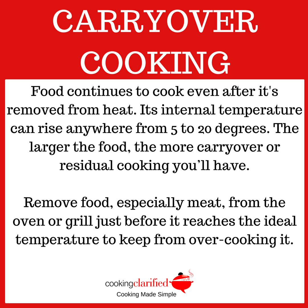 What does carryover mean in cooking?