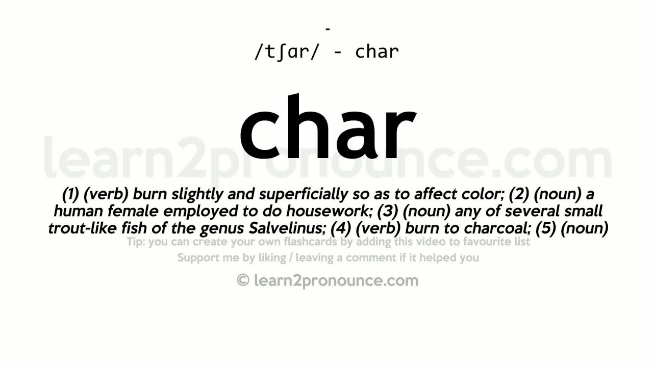 What does char mean in Old English?