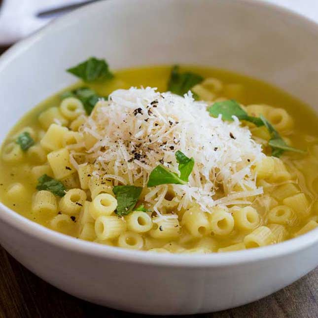 What does chicken broth do to pasta?