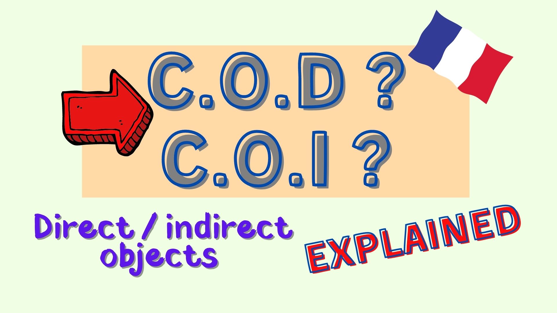 What does COI mean in French grammar?