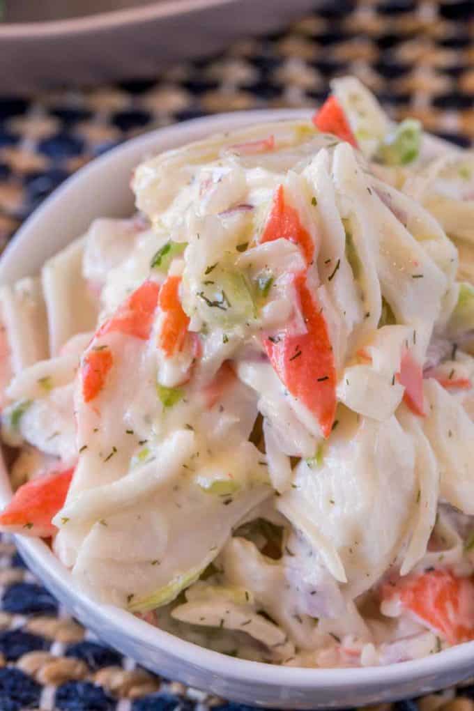 What does crab salad contain?