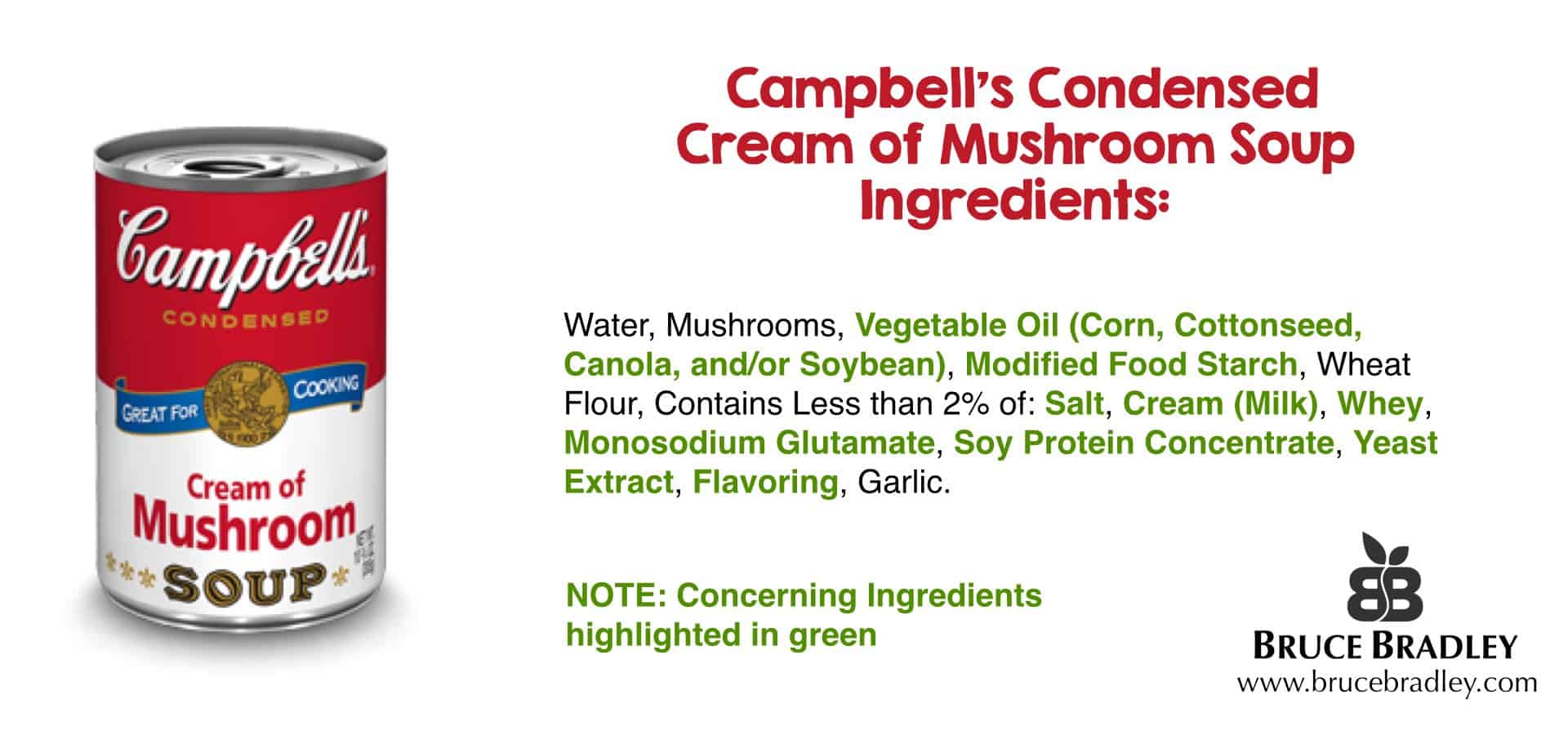 What does cream of mushroom contain?