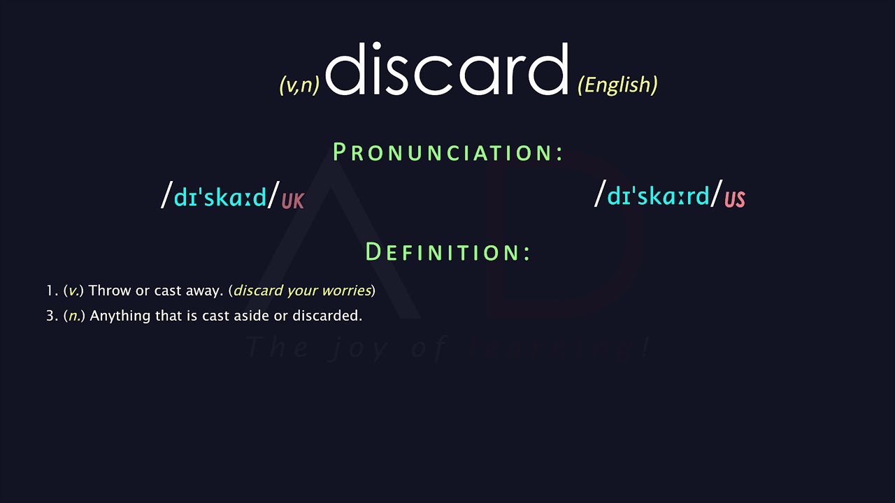 What does discard meaning?