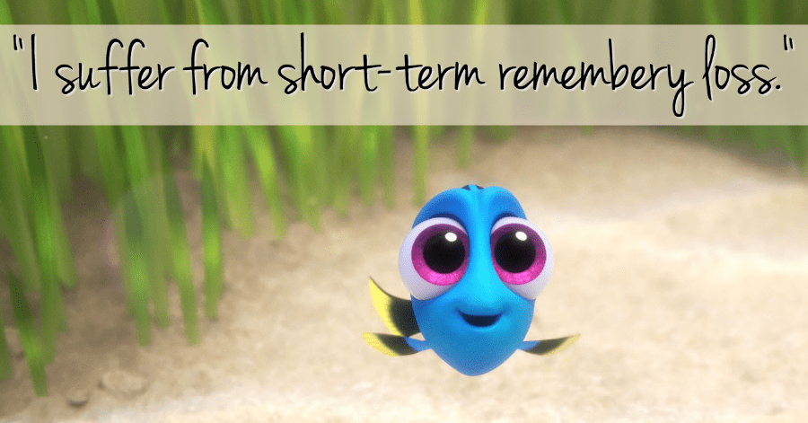 What does Dory suffer from short-term memory loss?