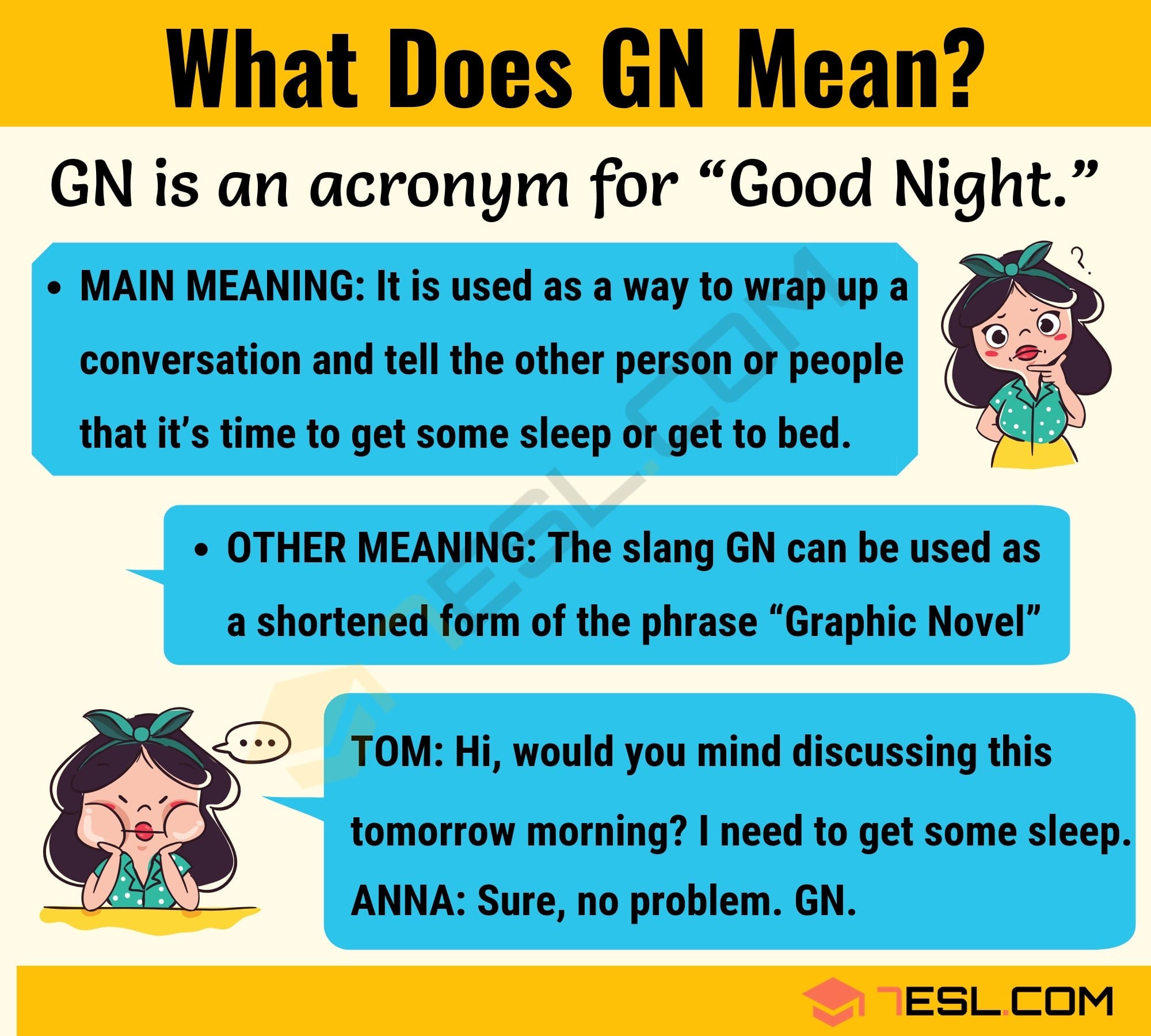 What does GN mean from a girl?