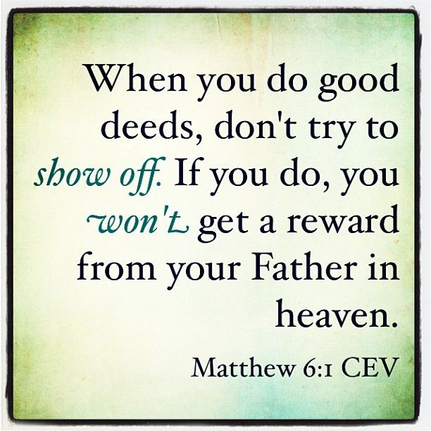What does God say about good deeds?
