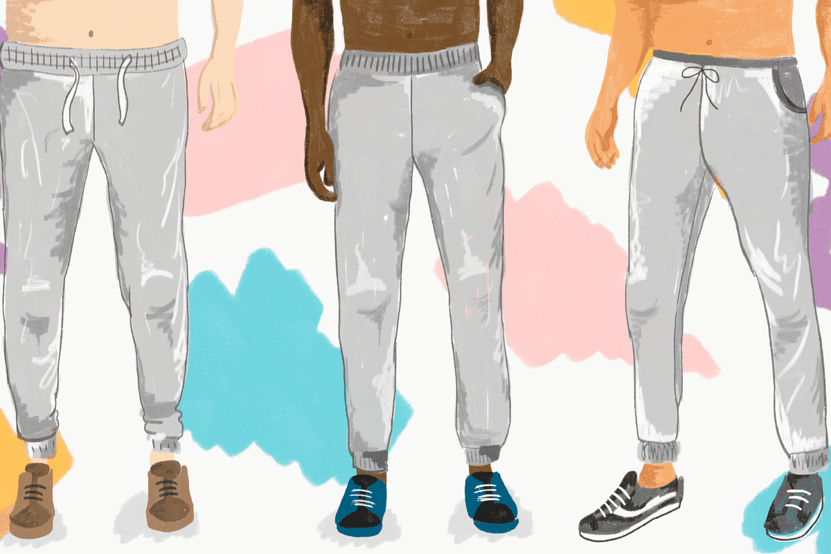 What does grey sweatpants mean on a guy?