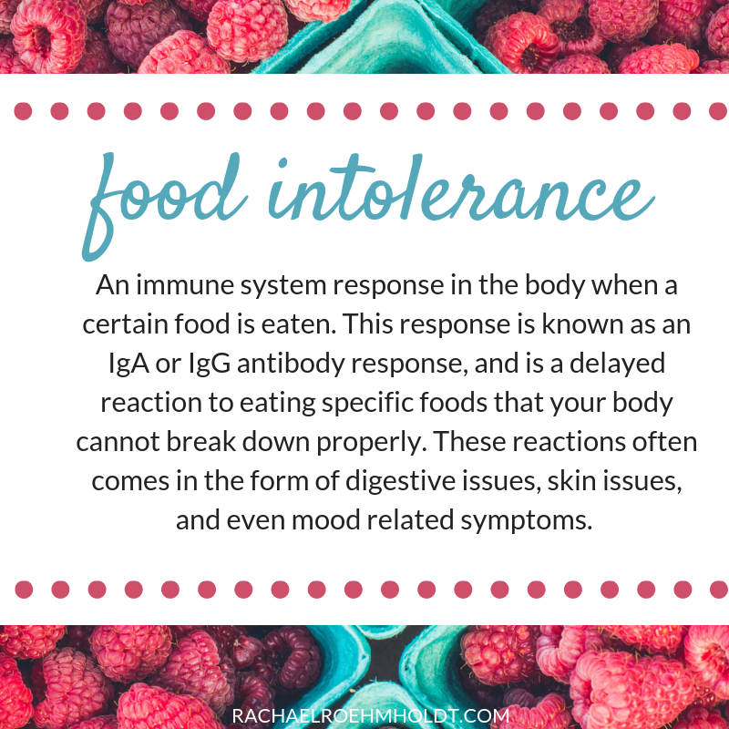 What does intolerance mean in food?