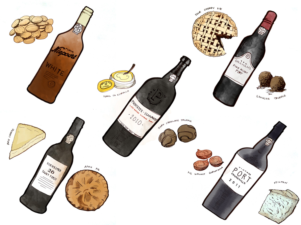 What does Port wine go well with?