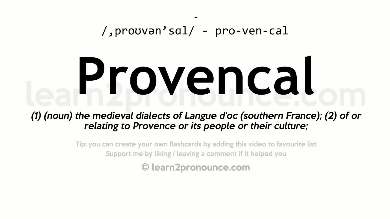 What does Provençal mean?