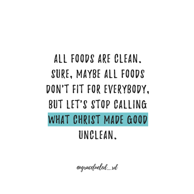 What does the Bible say about eating clean food?