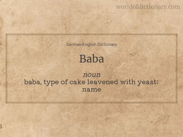 What does the slang term Baba mean?