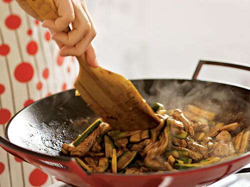 What effect does stir-frying have on food?