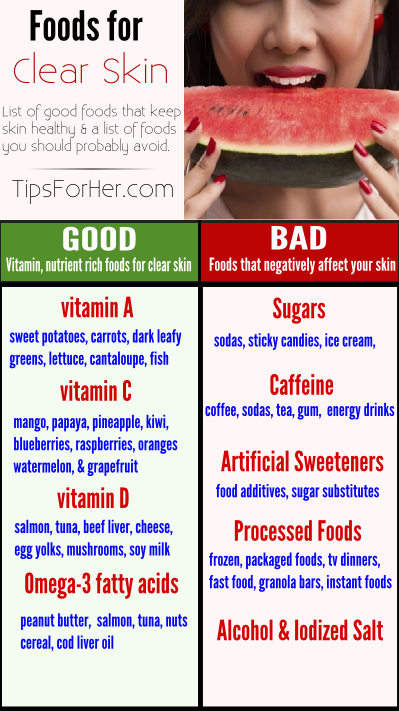 What foods are bad for your skin?