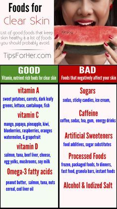 What foods are not good for skin?