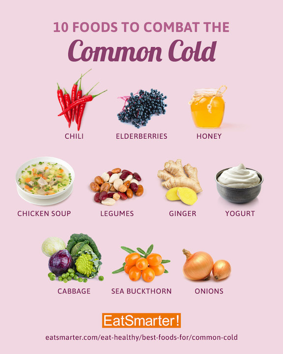 What foods heal colds?