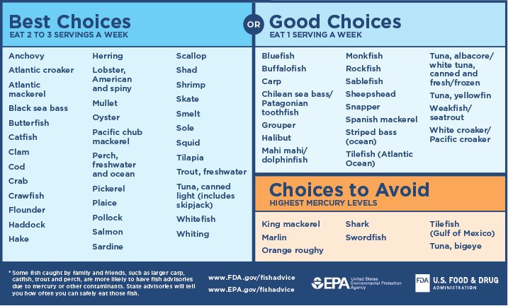 What foods should you avoid to reduce your exposure to Mercury?