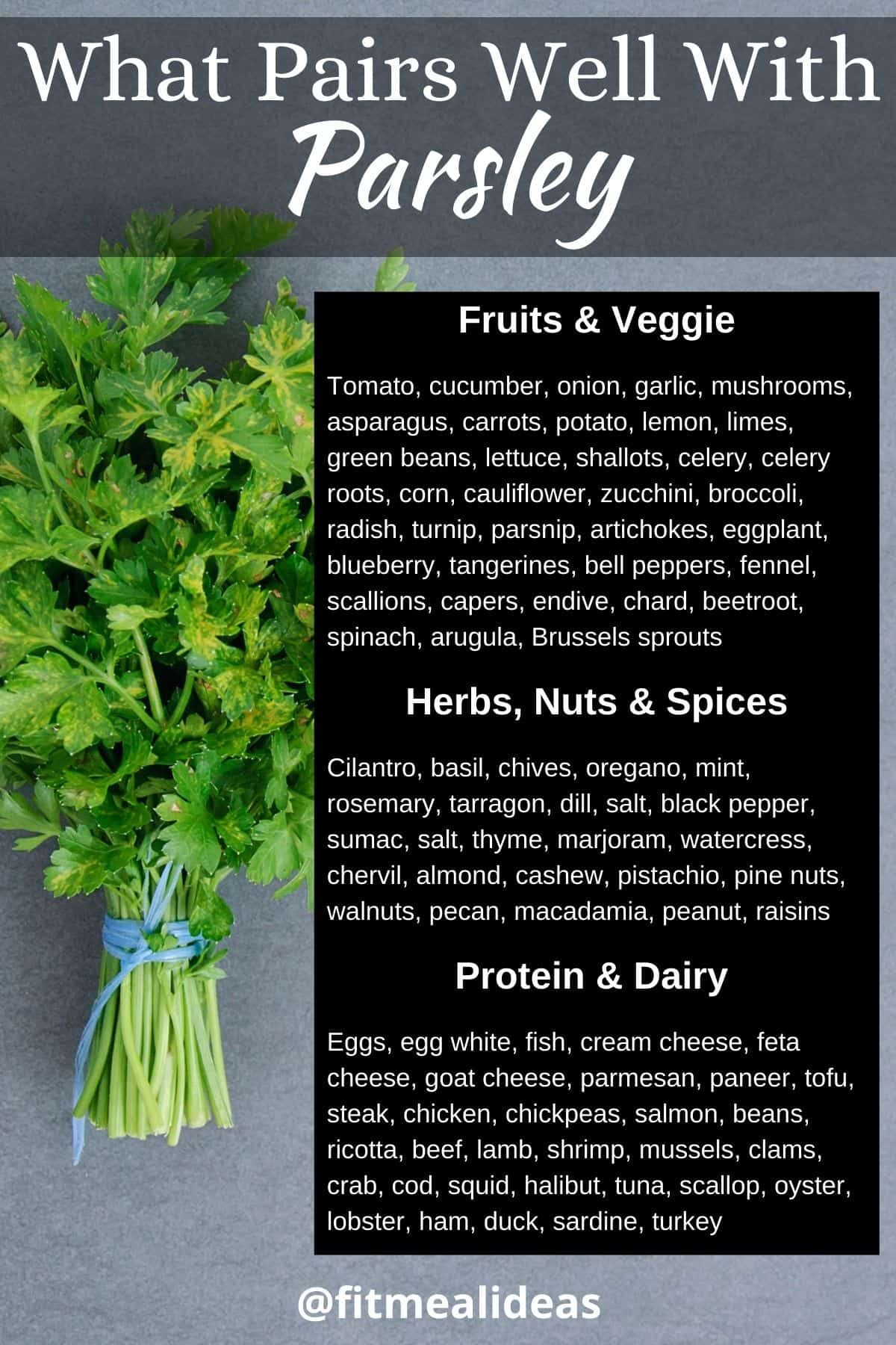 What foods taste good with parsley?
