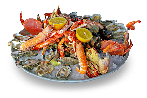 What gives seafood its flavor?