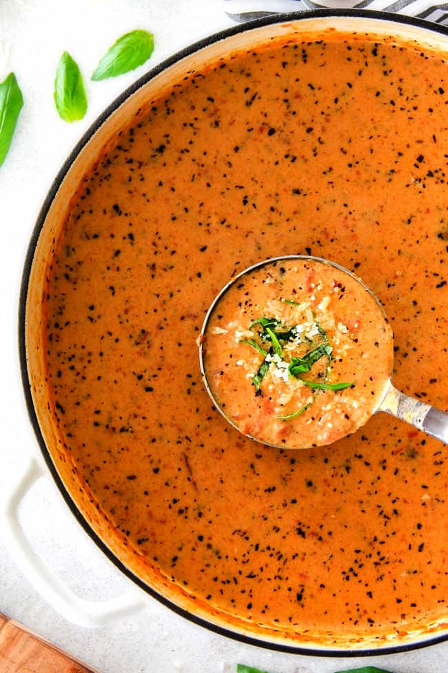 What goes good with tomato basil soup?