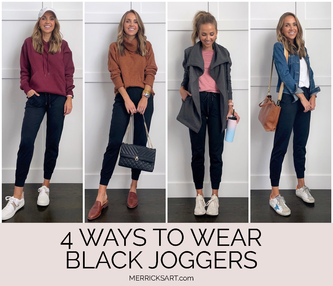 What goes well with black joggers?