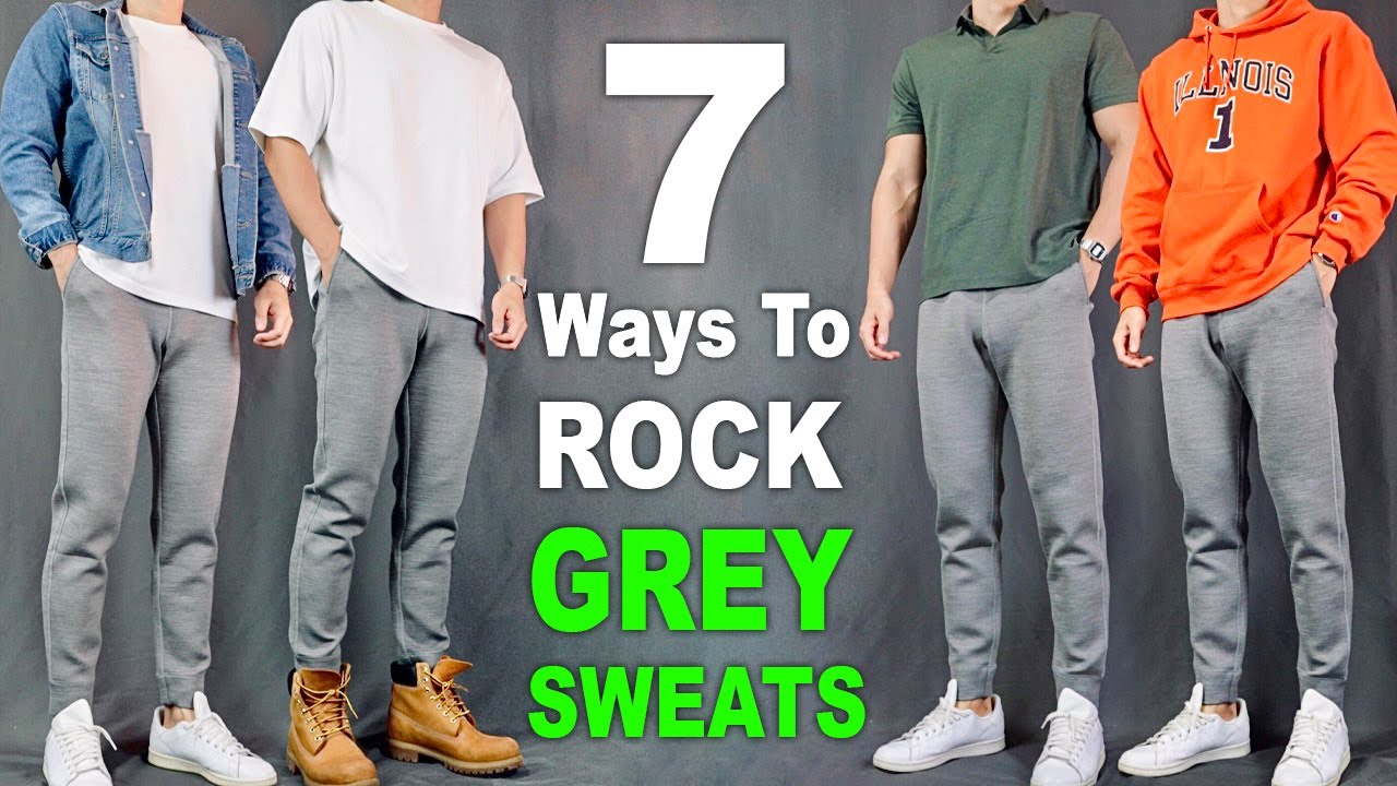 What goes well with grey joggers?