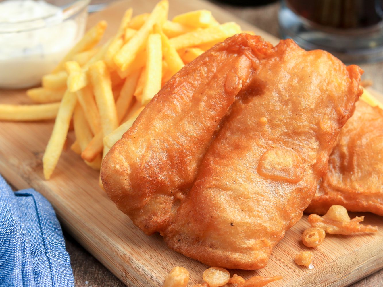 What goes with battered fish and chips?