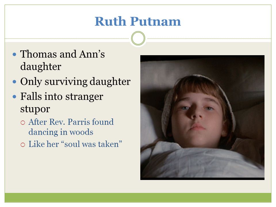 What happened to Ruth Putnam in The Crucible?