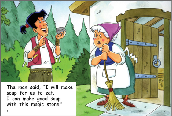 What happened to the magic stone when the soup was ready?